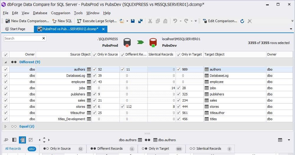 dbForge Data Compare for SQL Server 5.0.33