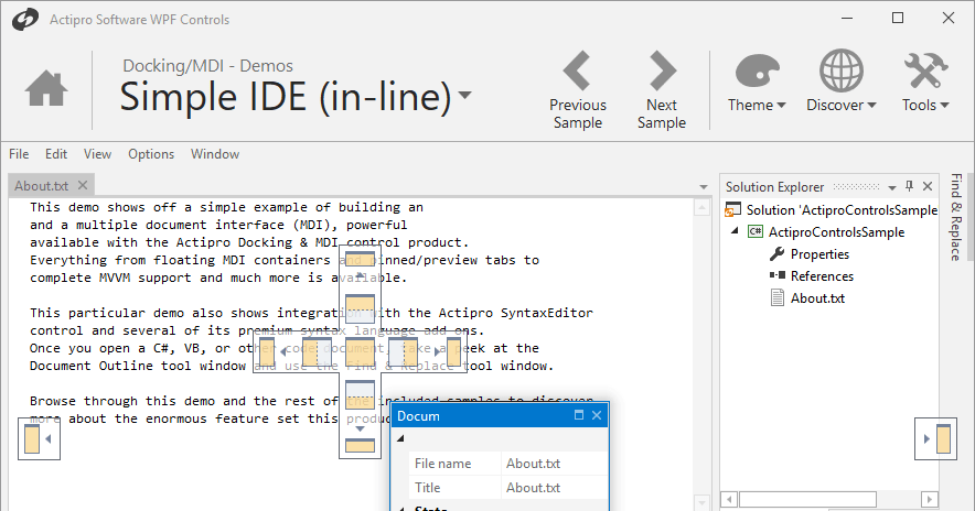 Actipro Docking & MDI for WPF 2019.1 build 0683