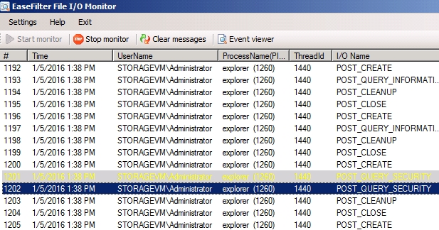 EaseFilter File System Monitor Filter Driver SDK v5.0.5.1