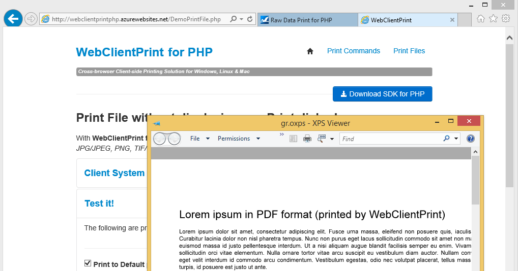 Neodynamic WebClientPrint for PHP V6.0
