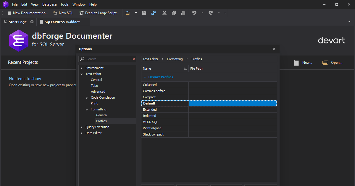 dbForge Documenter for SQL Server V1.5.58