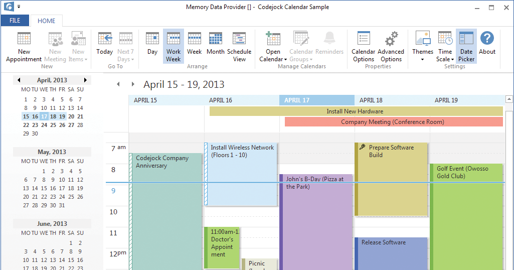 Codejock Calendar Visual C++ MFC v20.0.0