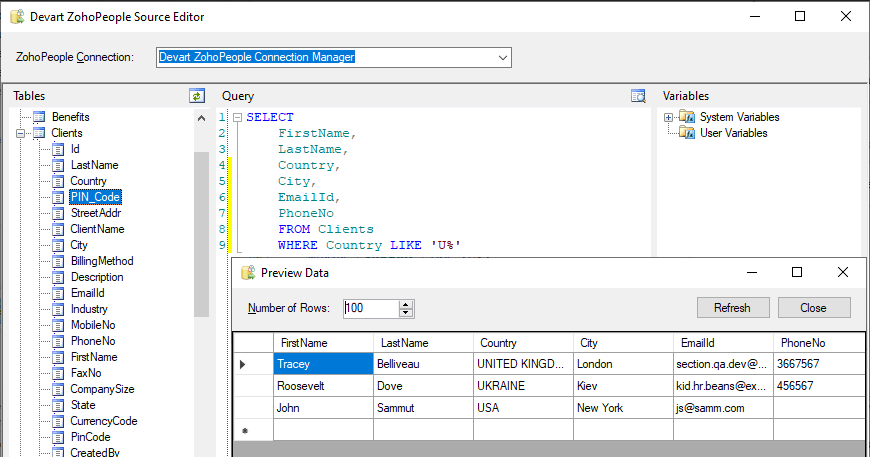 Devart SSIS Data Flow Components for Zoho People 릴리스
