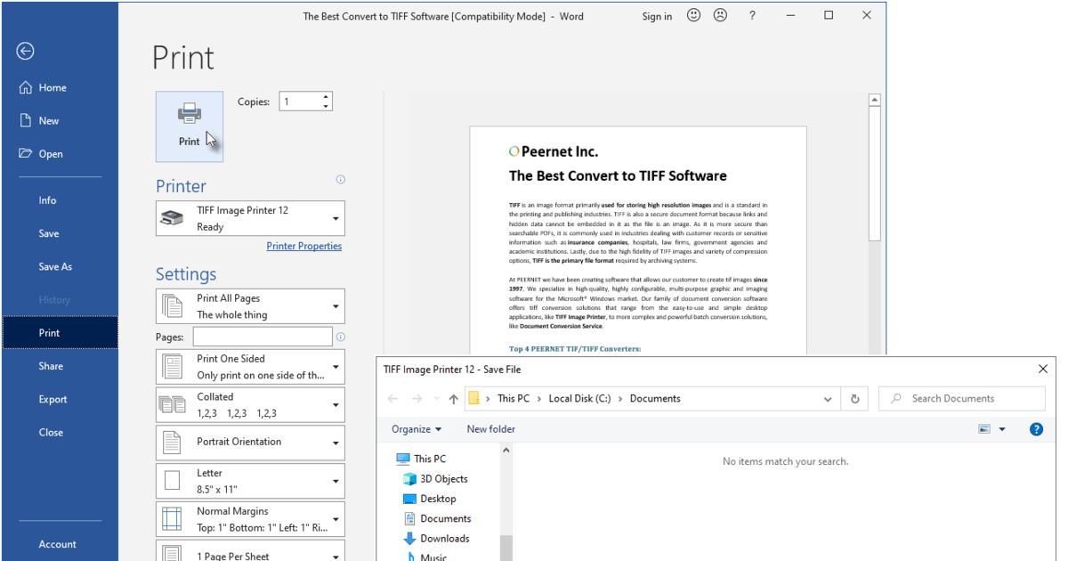 TIFF Image Printer 12.0.009