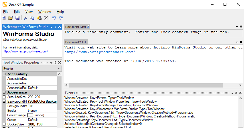 Actipro Docking & MDI for WinForms 22.1.0