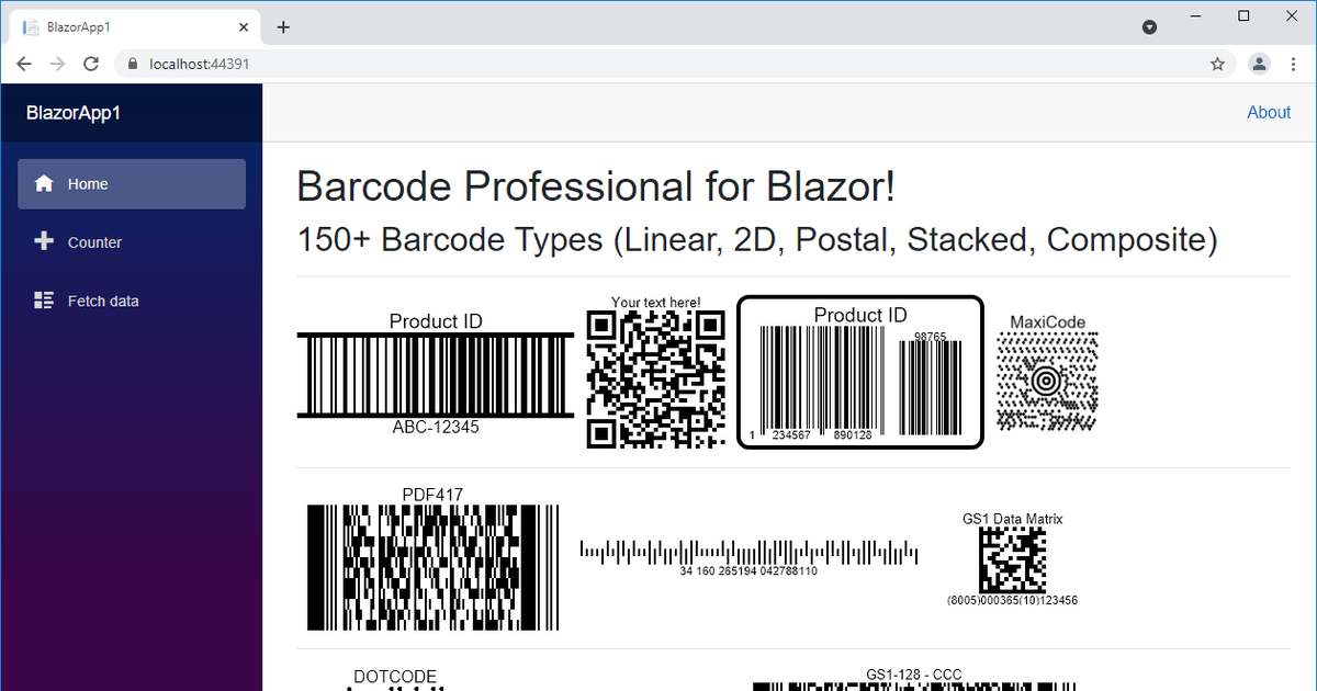 Neodynamic Barcode Professional for Blazor - Ultimate Edition V2.0