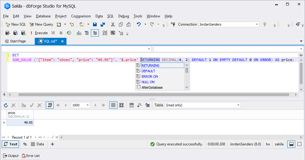 dbForge Studio for MySQL V9.1.8