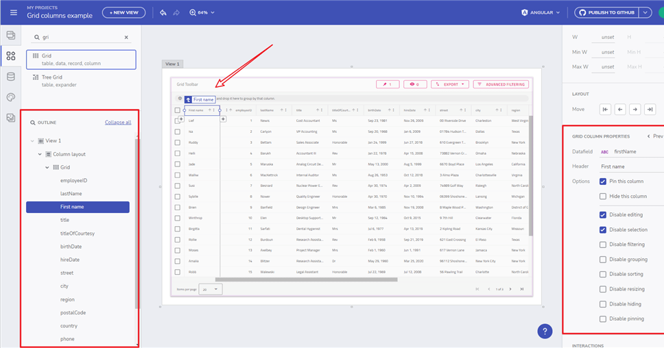 Actualización de Infragistics App Builder