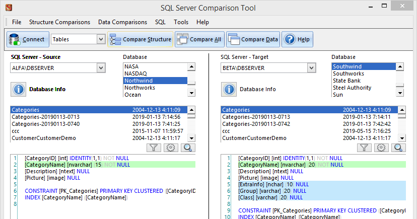 AlfaAlfa SQL Server Comparison Tool 릴리스