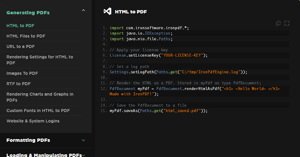 Ironpdf For Java 202332 