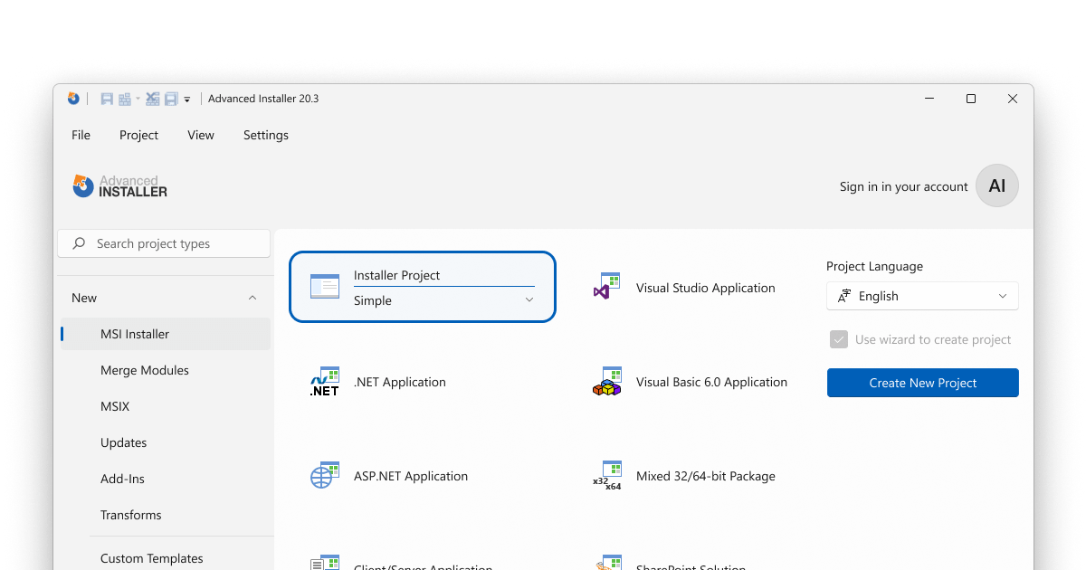 Advanced Installer 20.8