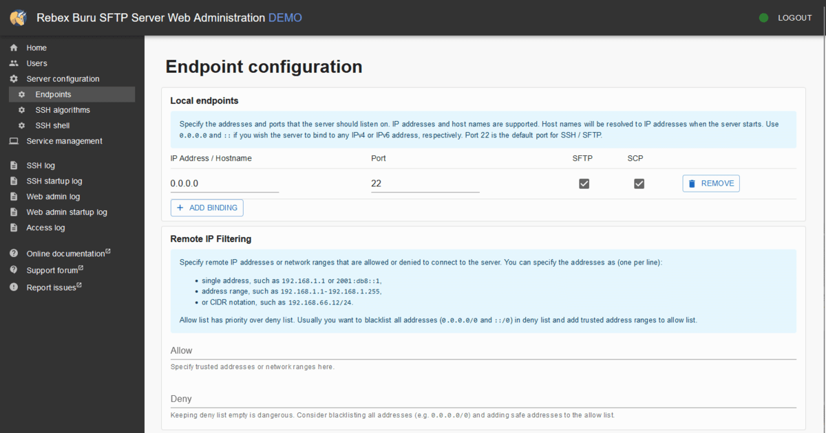 Rebex Buru SFTP Server 2.10.2