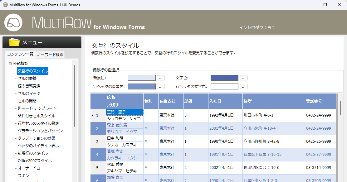 MultiRowPlus for Windows Forms（日本語版）11.0J Update 2