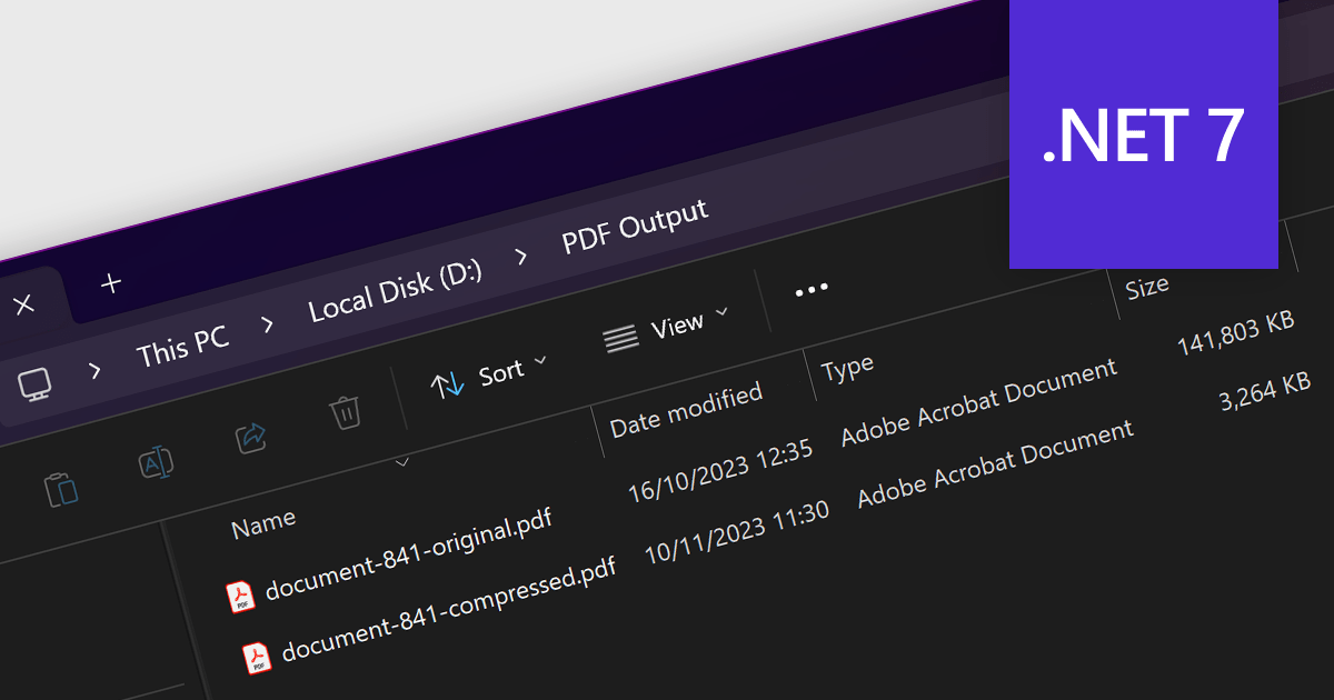 Compressing PDFs in .NET 7 Compressing PDFs in .NET 7