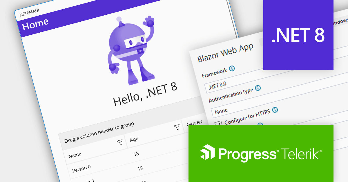 Create Web, Desktop, and Mobile Apps for .NET 8 with Telerik