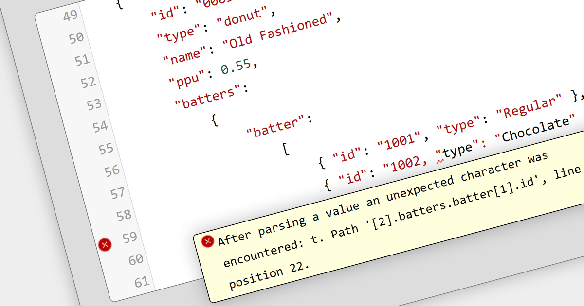 Verifique la calidad de los datos JSON