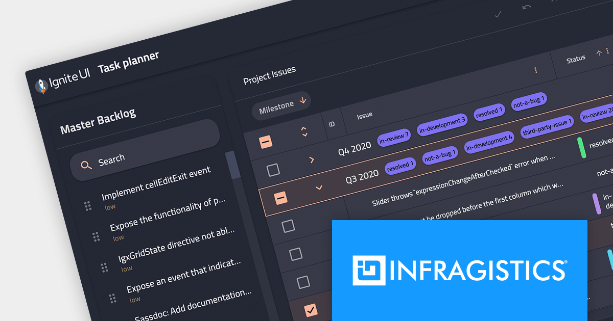 Cambios importantes en la gama de productos de Infragistics
