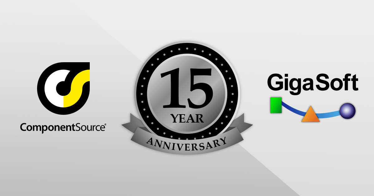 ComponentSource Celebrates 15 Year Partnership with GigaSoft
