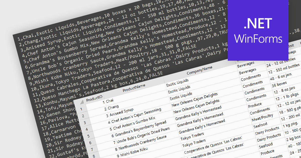 Import Csv Data Into Winforms Spreadsheets