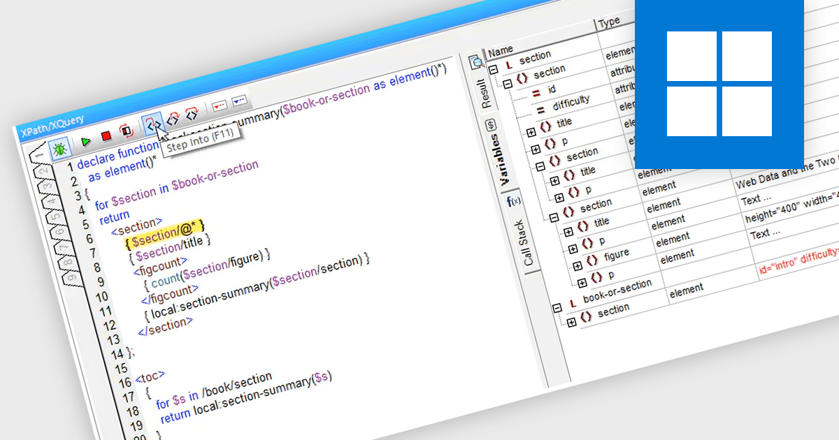 Esegui il debug di espressioni XQuery con precisione