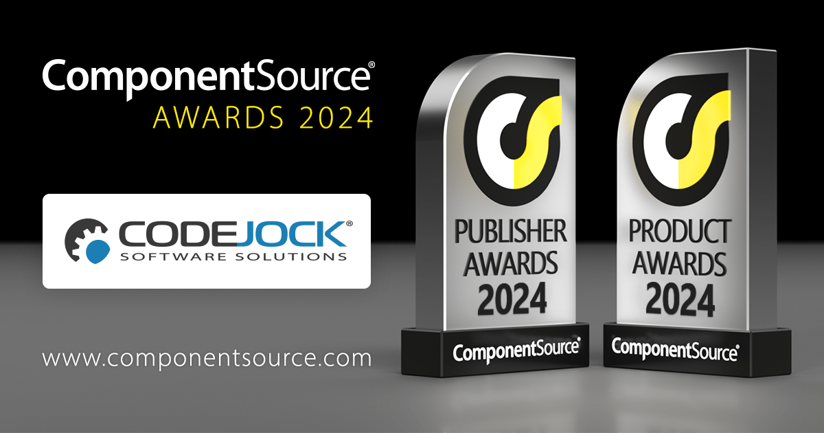 Codejock SoftwareがComponentSourceの賞を2つ受賞