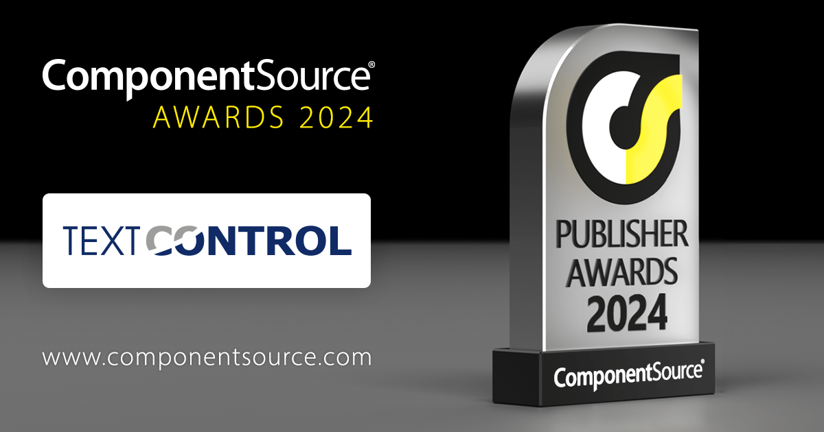 Text Control gana un premio ComponentSource