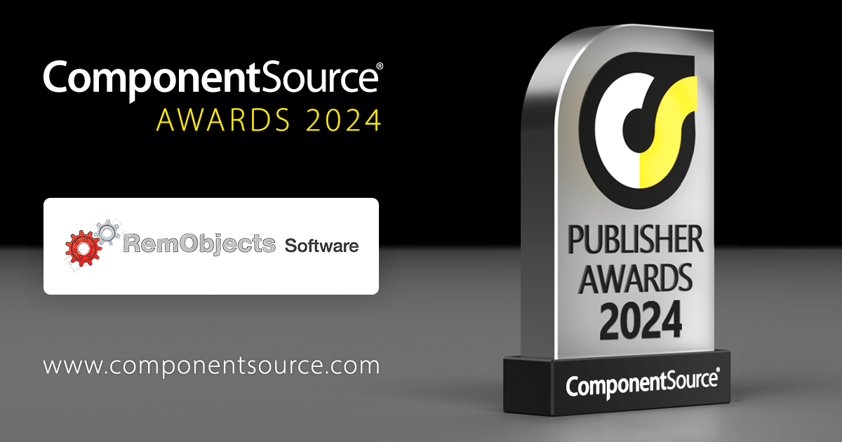 RemObjects Software Wins ComponentSource Award