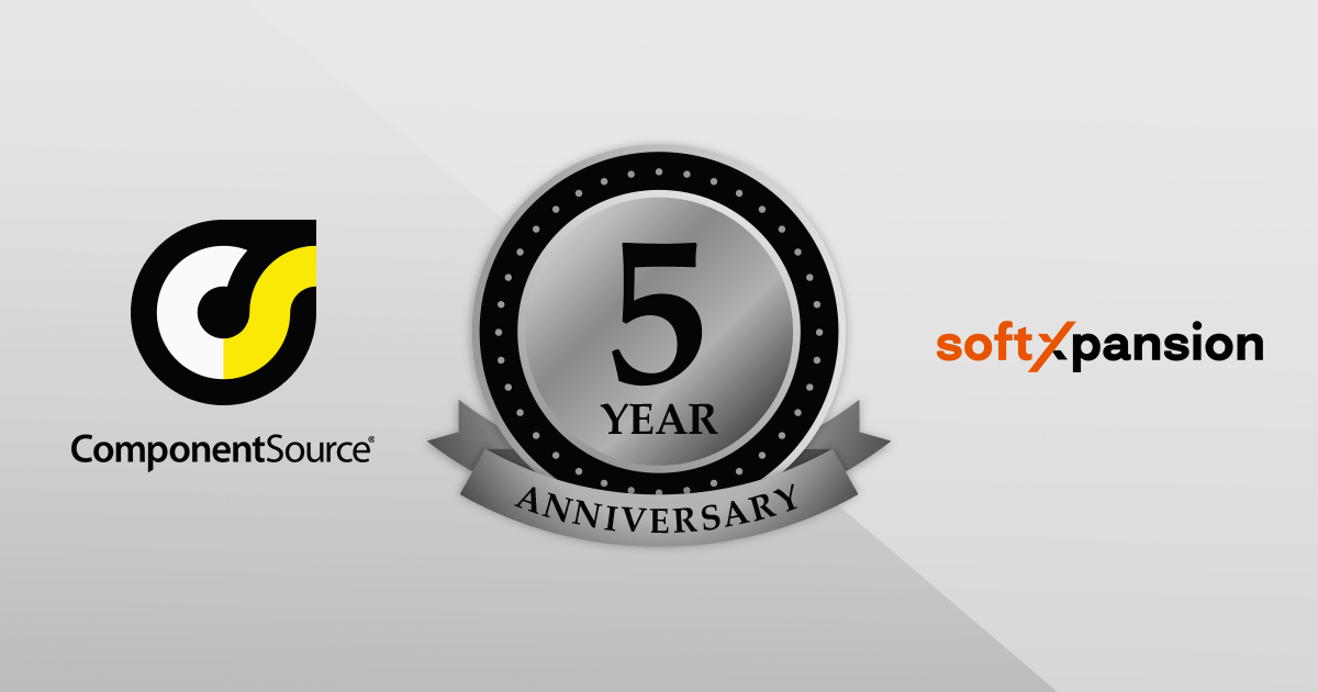 ComponentSourceとsoft Xpansionとの提携5周年記念
