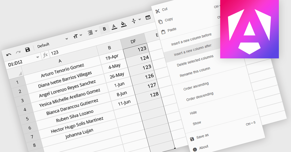 Seamlessly Insert Spreadsheet Columns On Demand