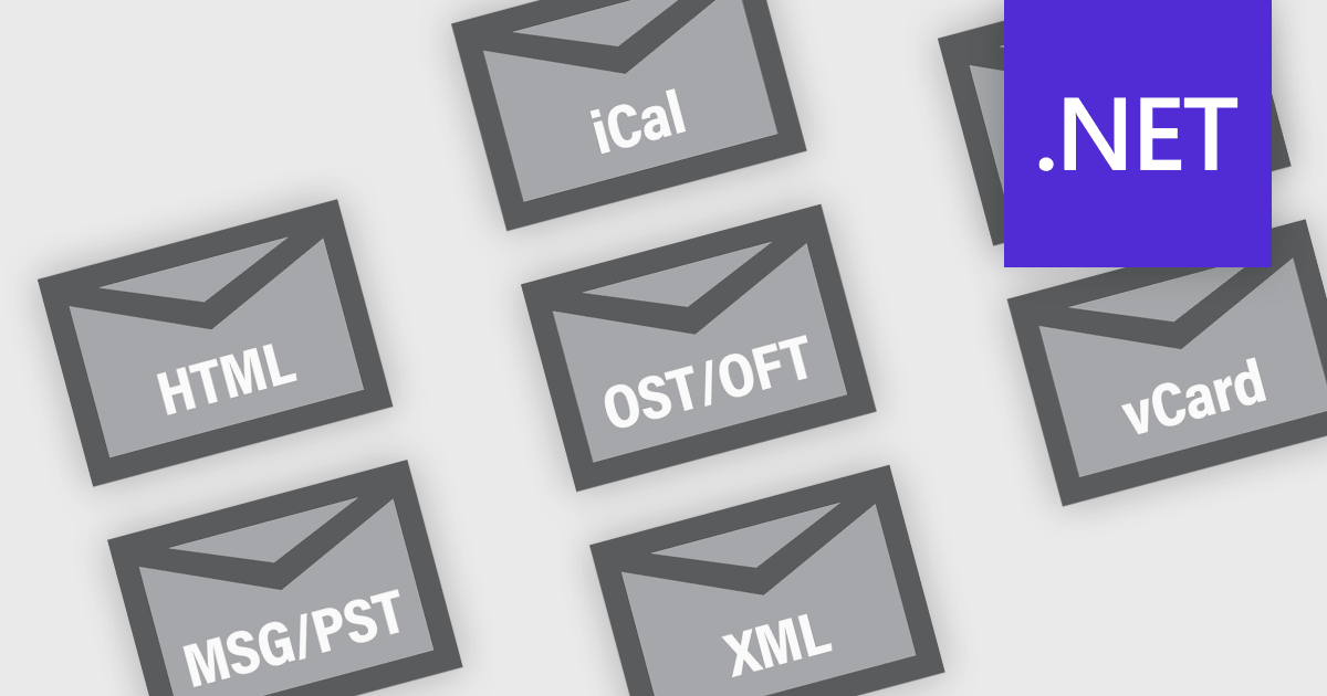 Manipule formatos de arquivo de e-mail em seus aplicativos