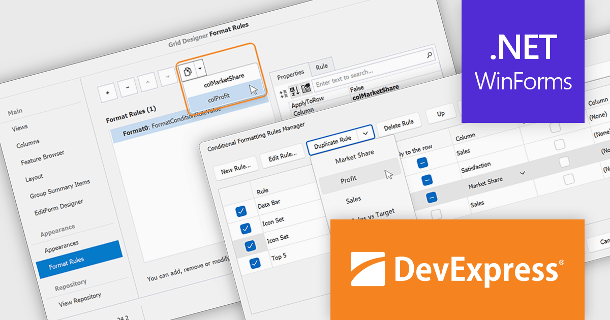Quickly Duplicate Formatting Rules In Winforms