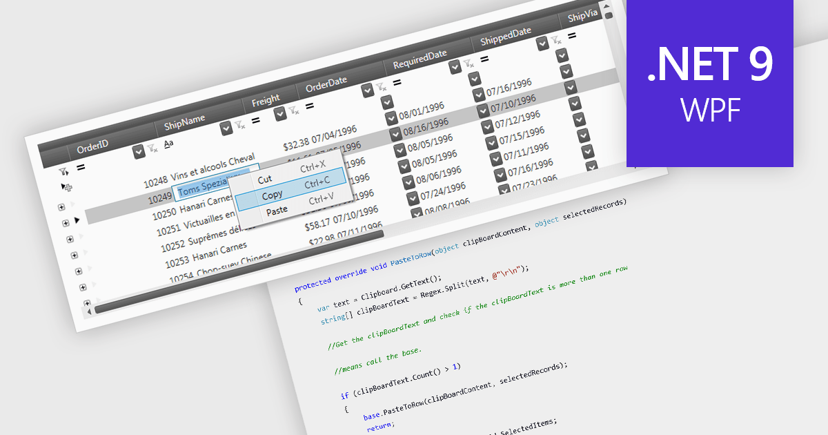 Copy and Paste Grid Data in WPF Applications