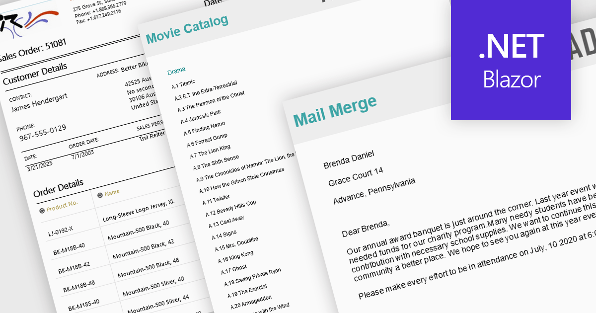 Create Blazor Reports with Advanced Layout Options