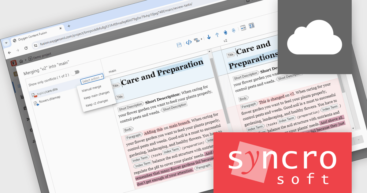 Merge DITA Branches Using Visual Diff Tool