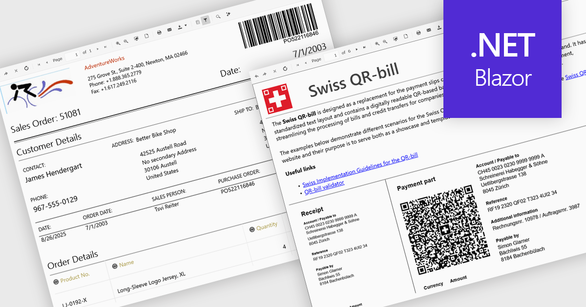 Easily Embed Barcodes in Blazor Reports