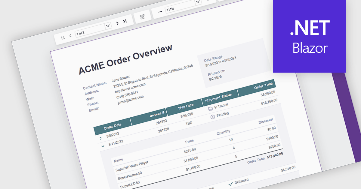 Explore Report Details with Interactive Drill Downs