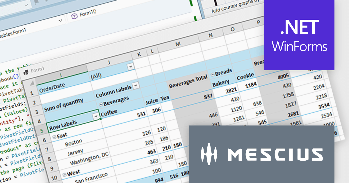 Add a WinForms Pivot Table to your .NET Application