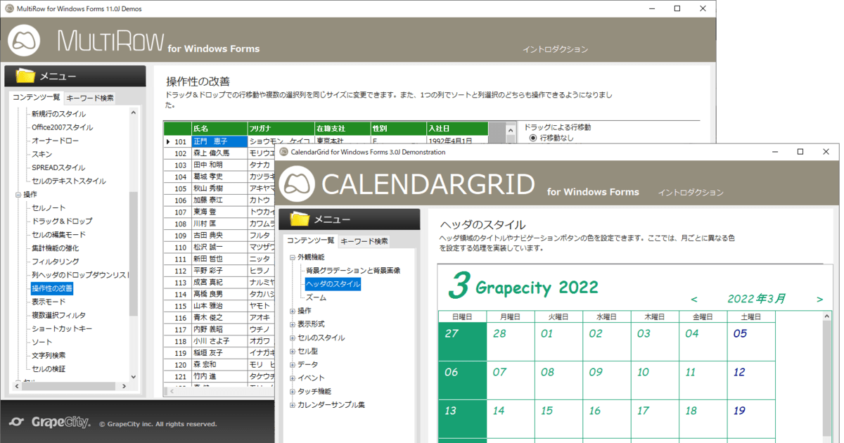 MultiRowPlus for Windows Forms（日本語版）11.0J