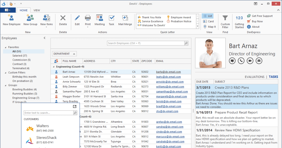 DevExpress DXperience adds Outlook 2013 controls