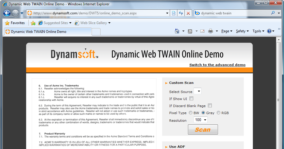 Dynamic Web TWAIN updated
