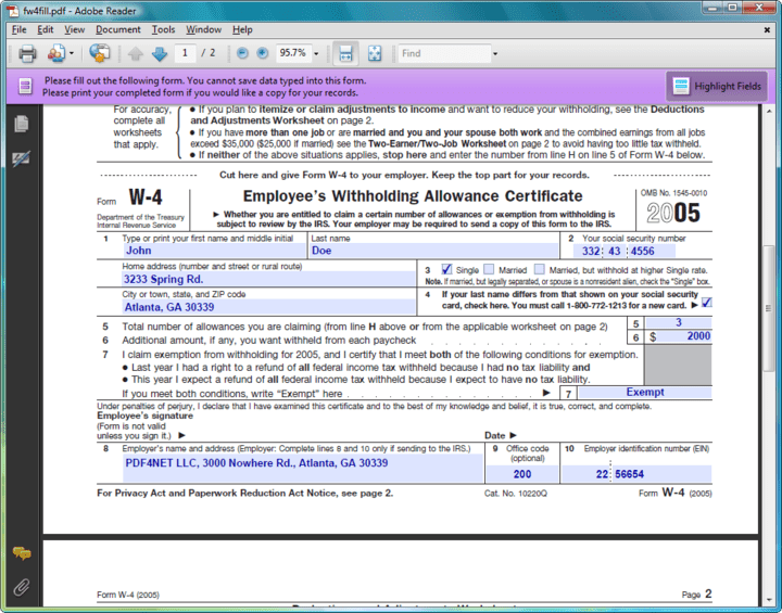 PDF Forms : Fill PDF forms (Acroforms).