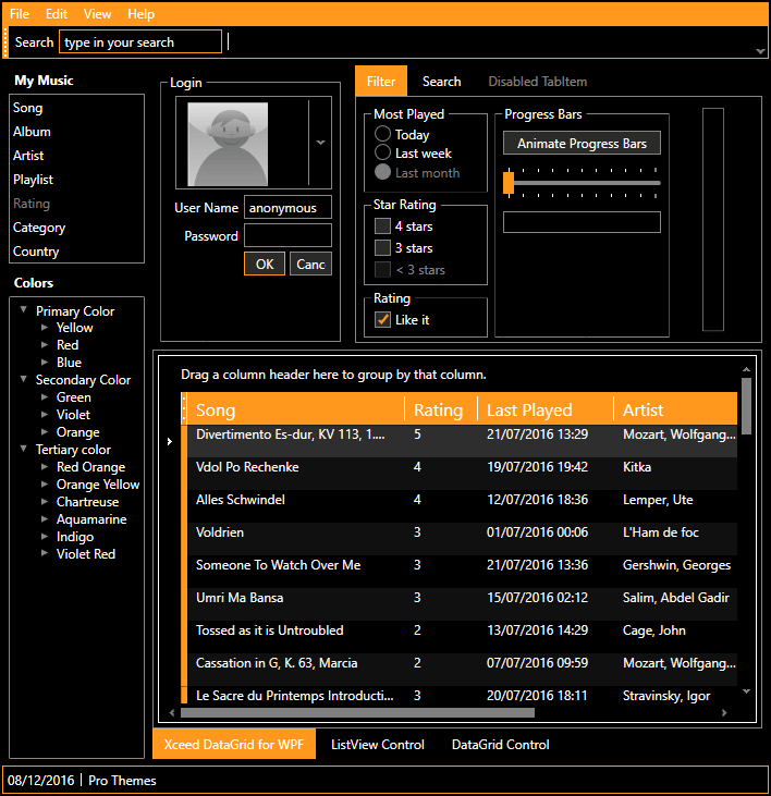 Xceed Pro Themes for WPF